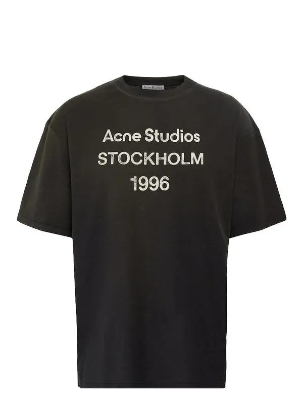 Acne Studios Logo-print Cotton-blend T-shirt - Black