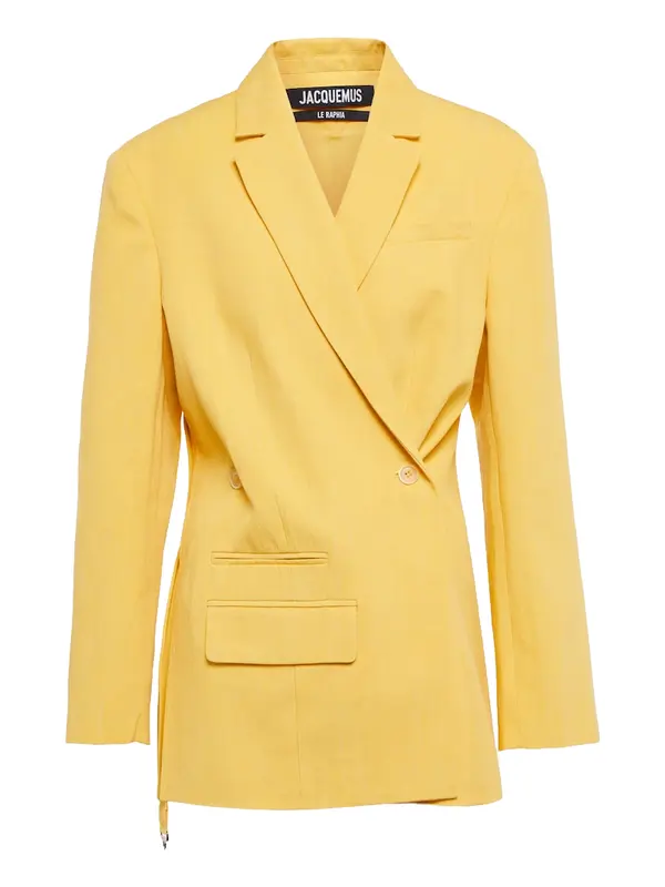 Jacquemus La Veste Tibau Linen-blend Blazer - Yellow