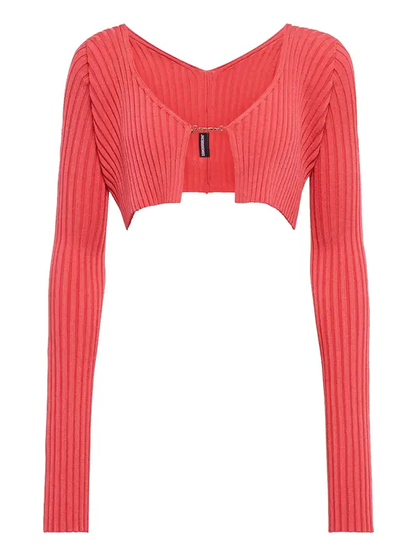 Jacquemus La Maille Pralu Cropped Cardigan - Pink