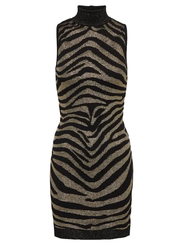 Balmain Zebra-print Mini Dress - Multicoloured
