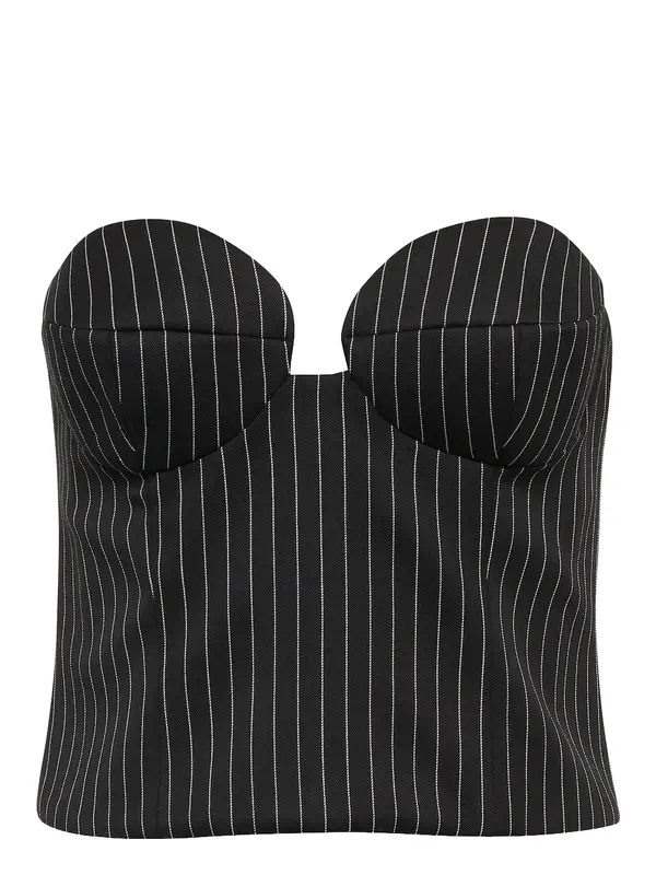 Magda Butrym Pinstripe Wool Bustier - Multicoloured