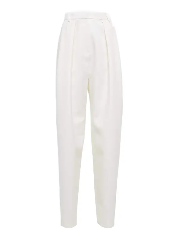 Magda Butrym Silk And Wool Tapered Trousers - White