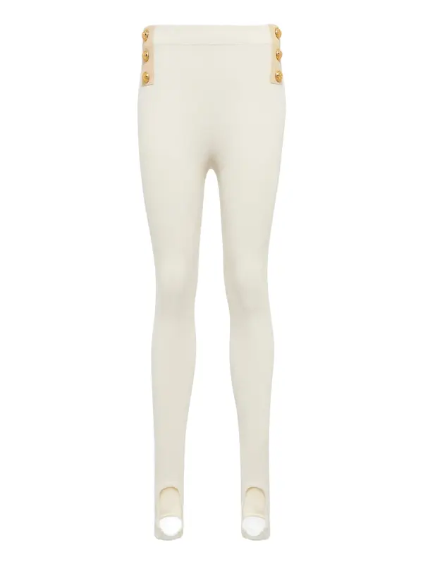 Balmain High-rise Stirrup Leggings - White