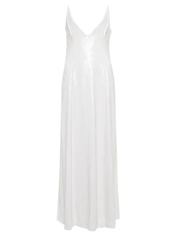 Khaite Carina Sequin Slip Dress - White