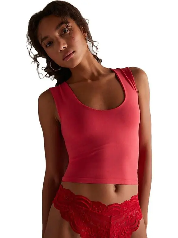 Free People Clean Lines Muscle Tank - Rouged Cheeks