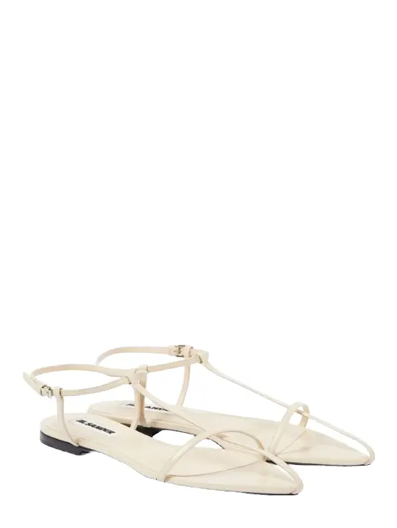 JIL SANDER Leather Sandals - Cream