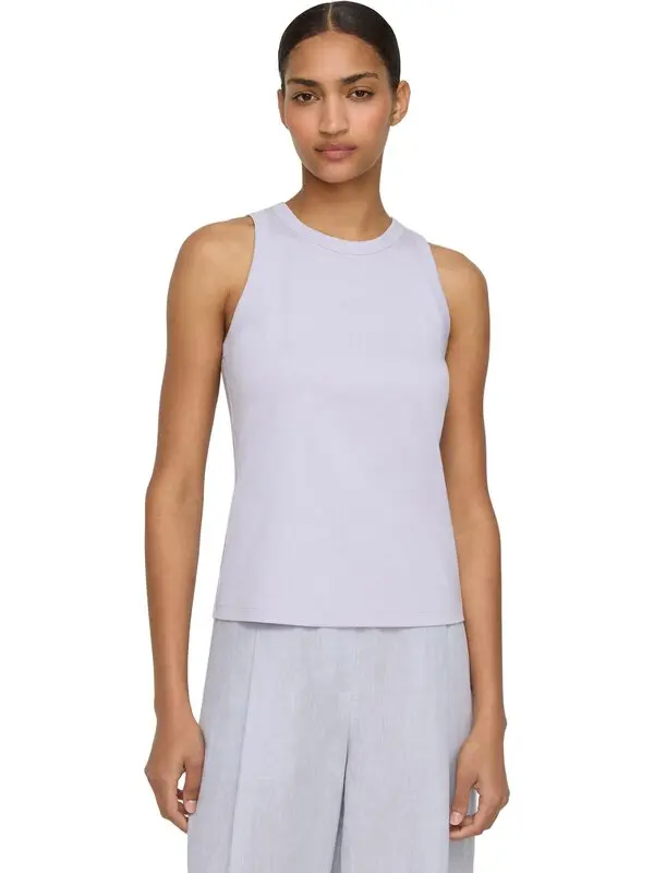 Lafayette 148 New York Cotton Rib Jersey Racerback Tank - Arctic Amethyst