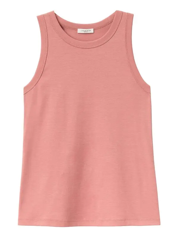 Lafayette 148 New York Cotton Rib Jersey Racerback Tank - Dahlia