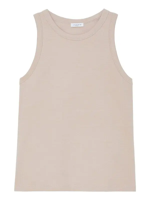 Lafayette 148 New York Cotton Rib Jersey Racerback Tank - Dune
