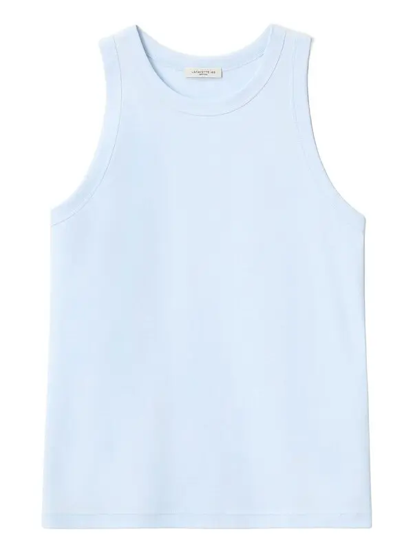 Lafayette 148 New York Cotton Rib Jersey Racerback Tank - Glacier Blue