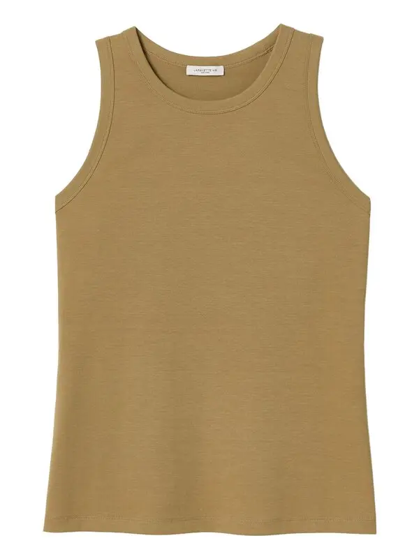 Lafayette 148 New York Cotton Rib Jersey Racerback Tank - Khaki Green