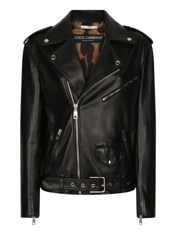 Dolce & Gabbana Leather Biker Jacket - Black