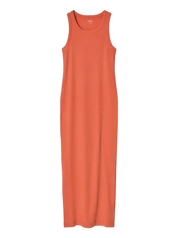 Cos Ribbed Tube Dress - Orange