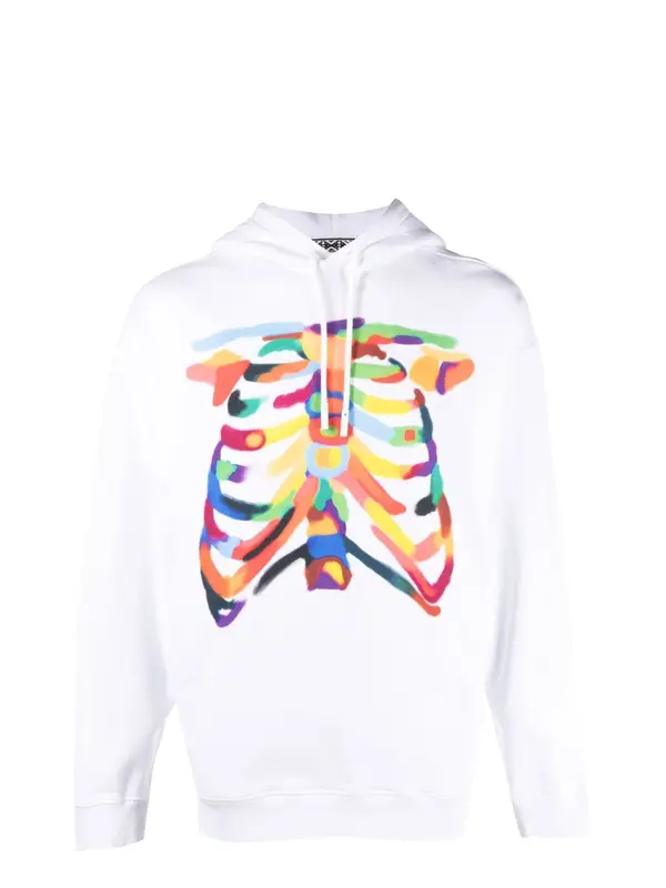 COUNTY OF MILAN Marcelo Burlon Graphic-print Cotton Hoodie - White