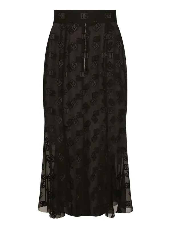 Dolce & Gabbana Logo Embroidered Skirt - Black