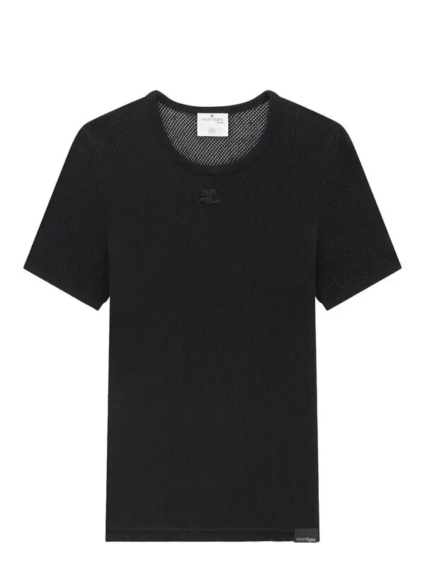 COURREGES Mesh Crew-neck T-shirt - Black