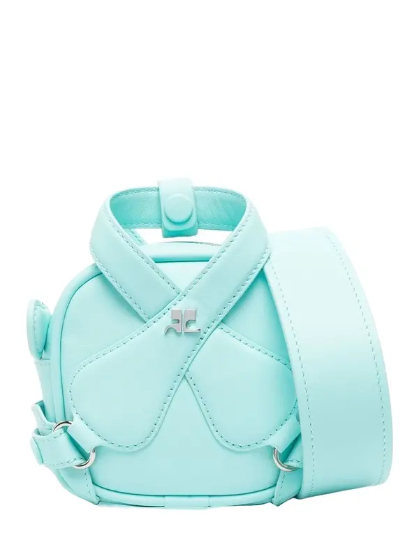 COURREGES Loop X Mini Leather Bag - Blue