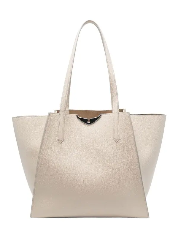 Zadig&Voltaire Logo-plaque Leather Tote Bag - White
