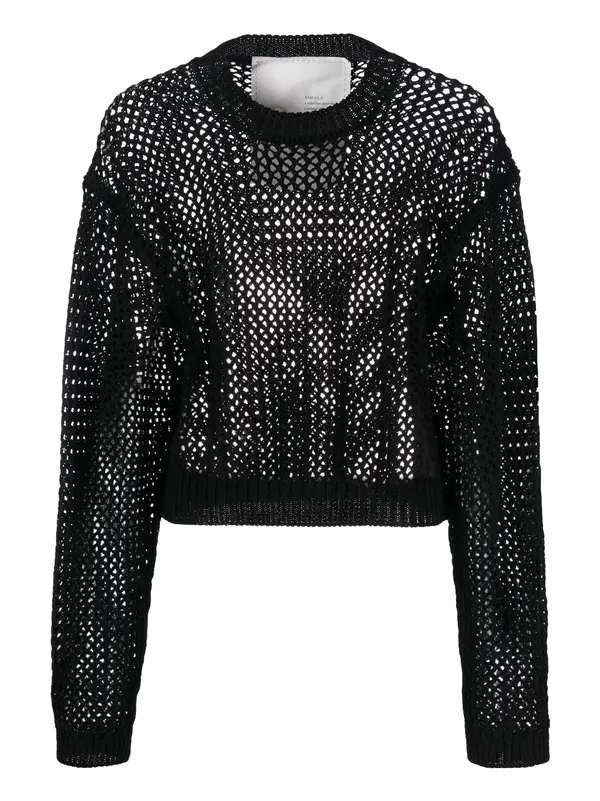 RAMAEL Cotton Open-knit Jumper - Black