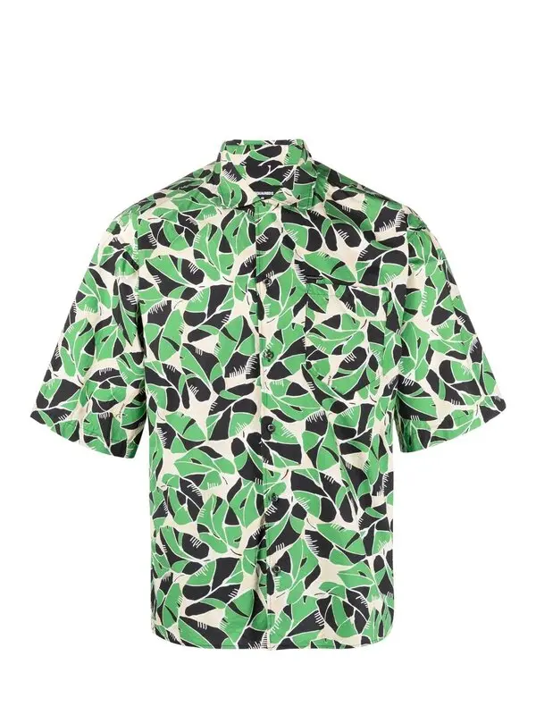 Dsquared2 Botanical-print Short-sleeved Shirt - Green