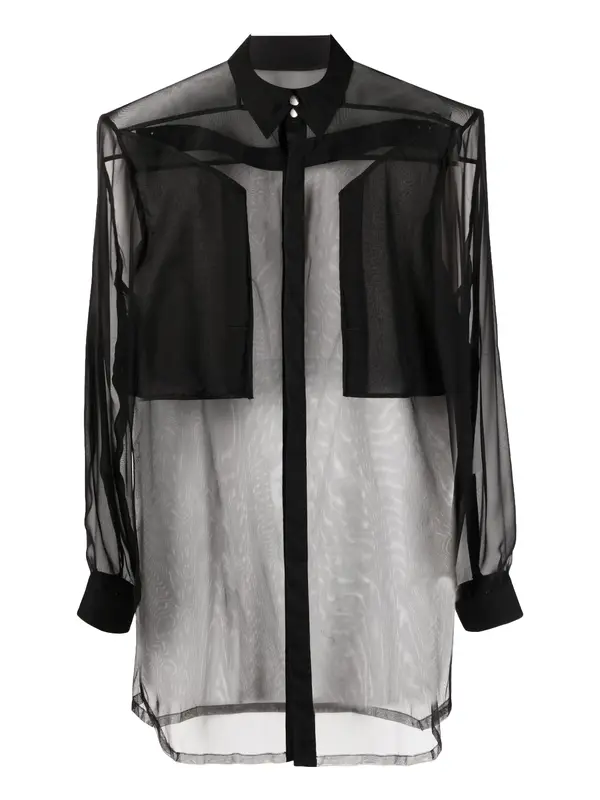 Rick Owens Utility See-through Shirt - Black
