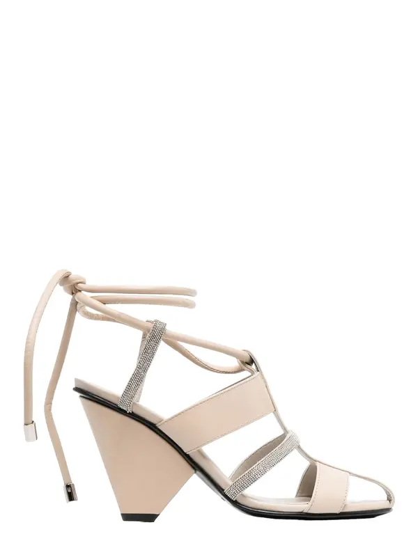 Fabiana Filippi 100mm Leather Sandals - Neutrals