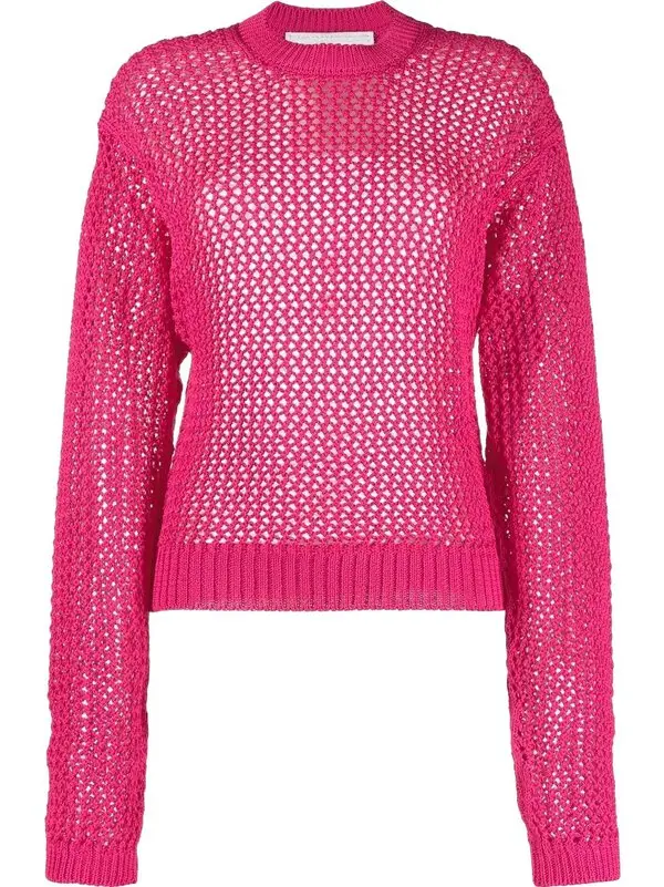 RAMAEL Cotton Open-knit Jumper - Pink