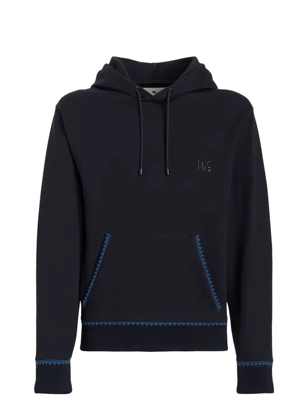 Etro Logo-patch Pullover Hoodie - Blue