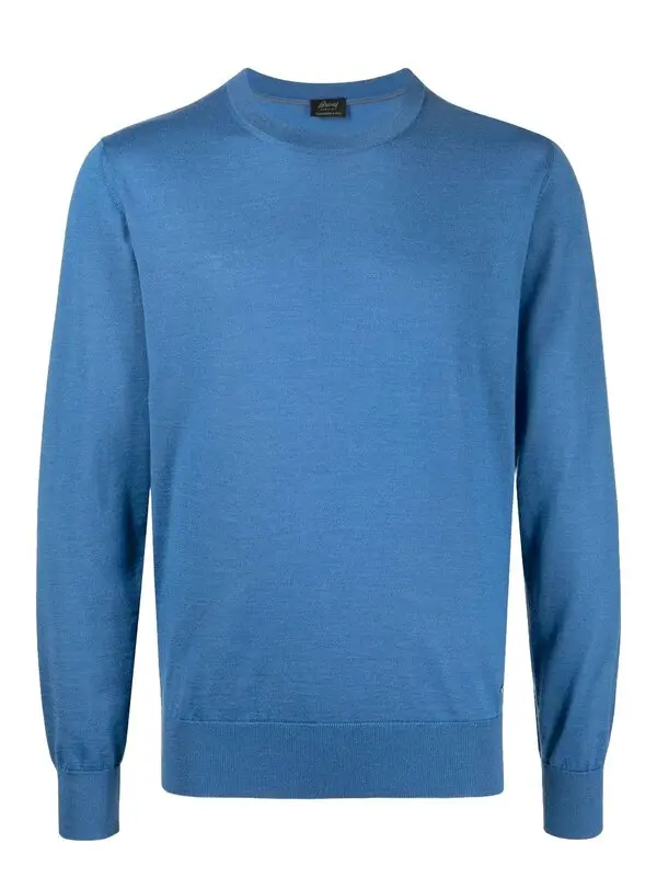 Brioni Fine-knit Silk-cashmere Jumper - Blue