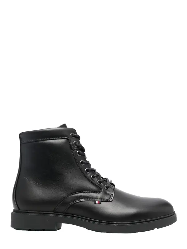 Tommy Hilfiger Lace-up Leather Boots - Black