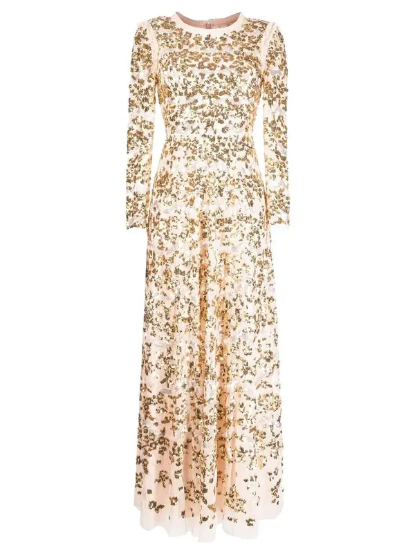 NEEDLE & THREAD Sequin-embellished Maxi Dress - Pink