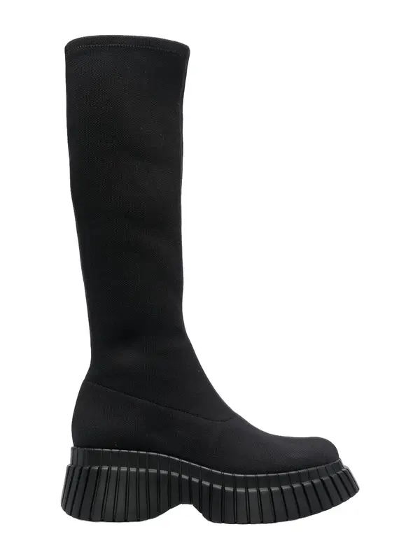 Camper 70mm Knitted Platform Boots - Black