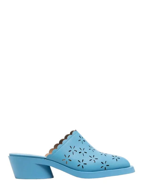 Camper Bonnie Floral Cut-out Mules - Blue