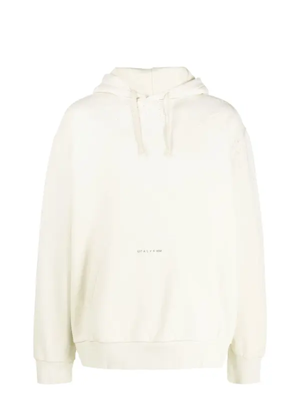 1017 Alyx 9sm Logo-print Cotton Hoodie - Neutrals