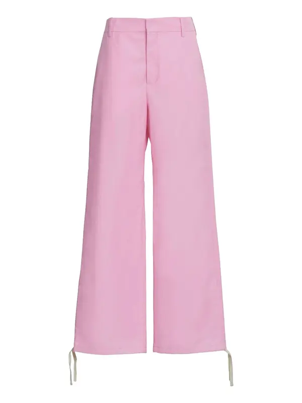 Marni Embroidered Logo Straight-leg Trousers - White