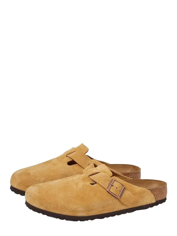 BIRKENSTOCK Boston Suede Clogs - Khaki