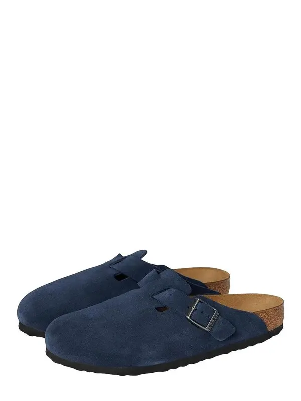 BIRKENSTOCK Boston Suede Clogs - Navy