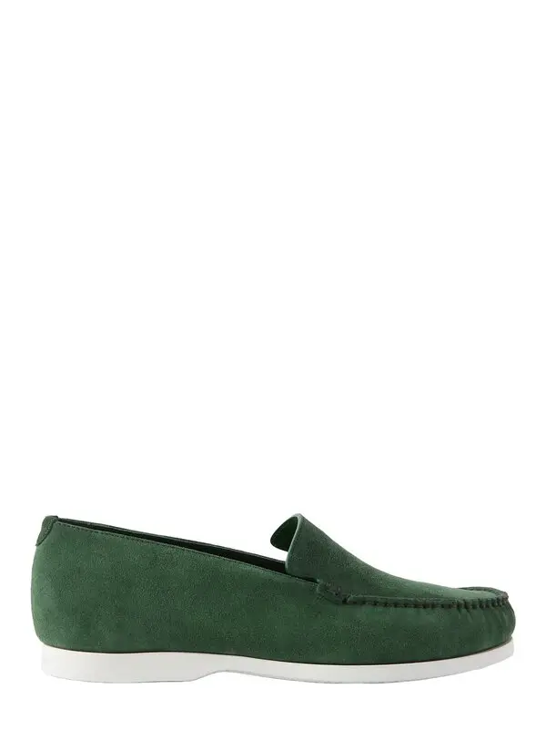 Manolo Blahnik Monaco Suede Loafers - Green