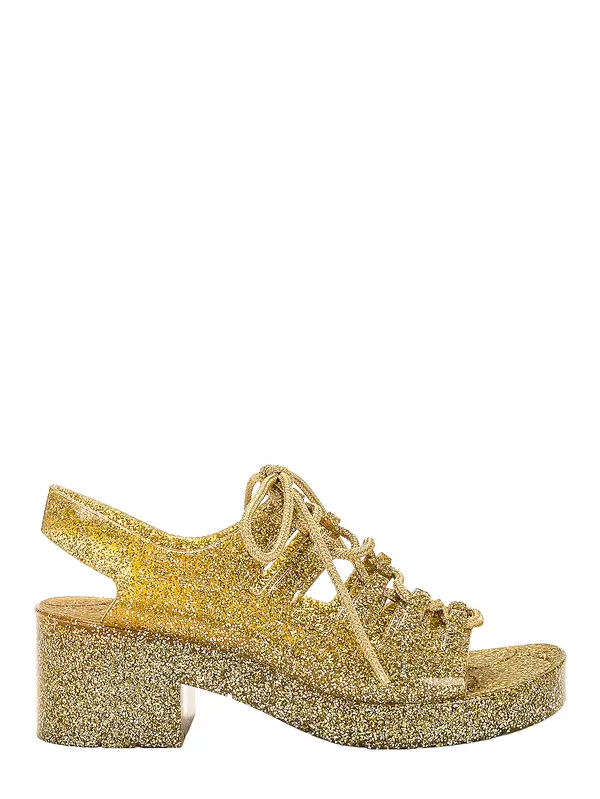 Bottega Veneta Jelly Lace Up Sandal - Gold