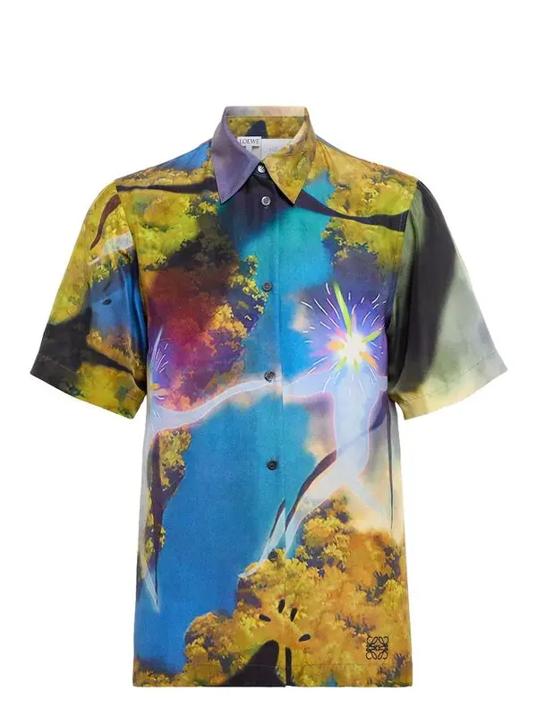 Loewe X Howl's Moving Castle Printed Silk-blend Shirt - Multicoloured