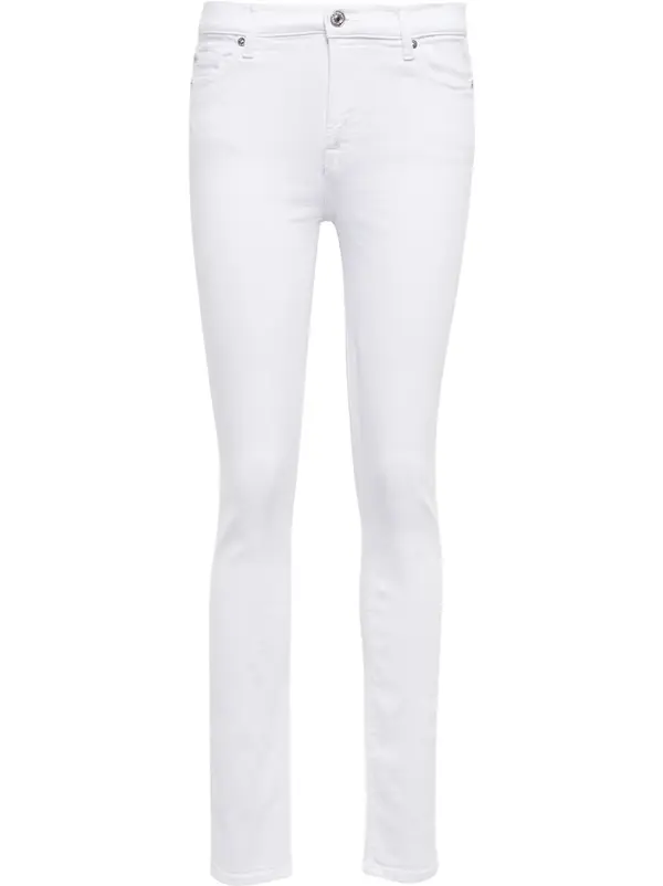 7 For All Mankind Hw Skinny Mid-rise Jeans - White
