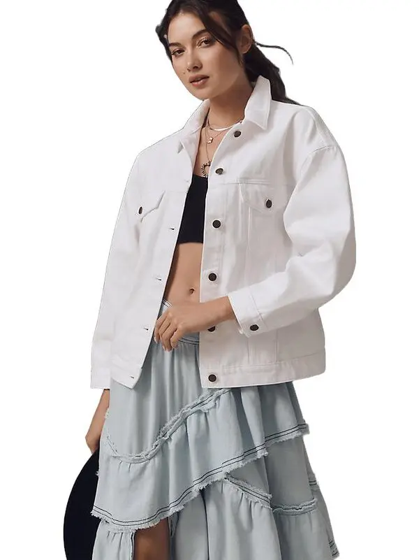 PILCRO The Weston Denim Boyfriend Jacket - Bright White