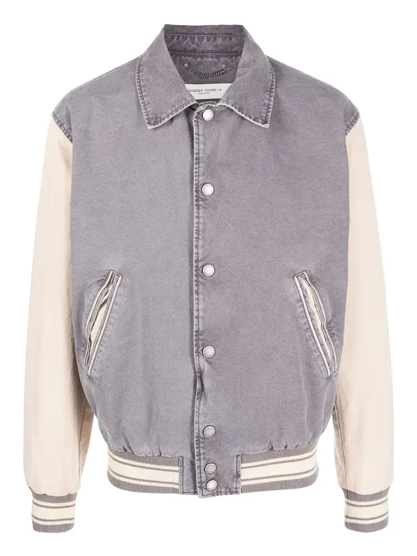 GOLDEN GOOSE Logo-print Bomber Jacket - Grey