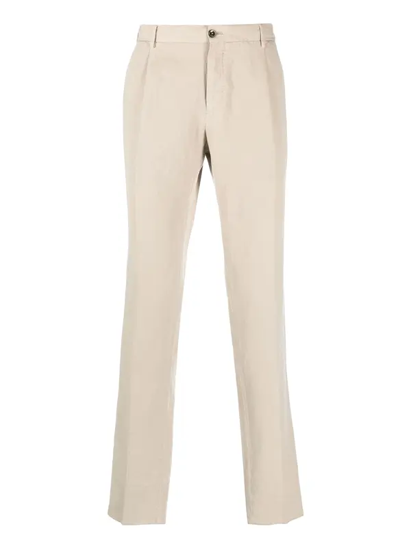 PT TORINO Pressed-crease Straight Trousers - Neutrals
