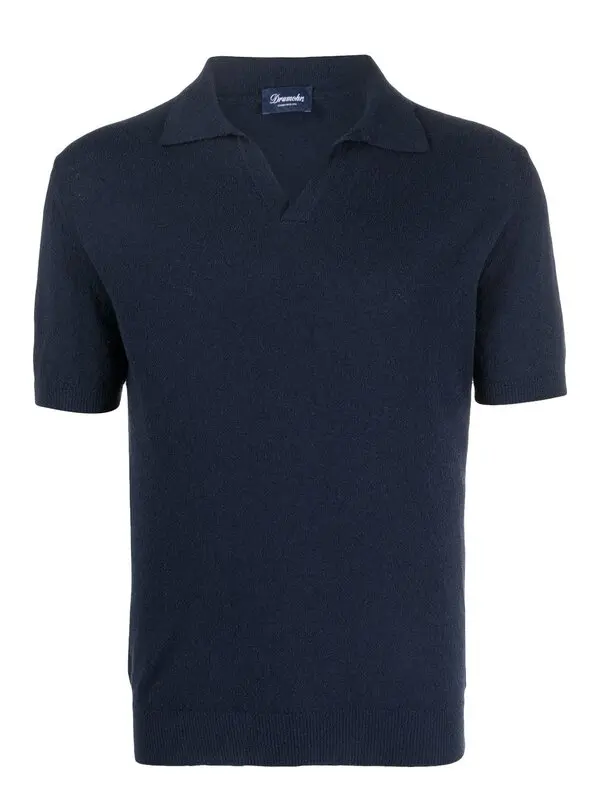 DRUMOHR Jersey Short-sleeved Polo Shirt - Blue
