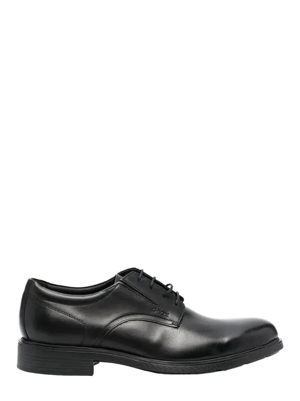 Geox Dublin Leather Derby Shoes - Black
