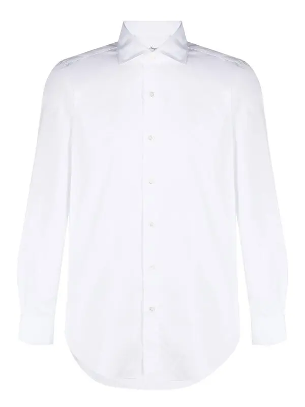 FINAMORE 1925 Long-sleeved Cotton Shirt - White