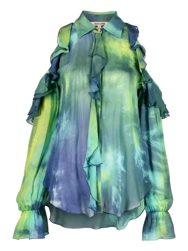 Roberto Cavalli Tie-dye Blouse - Green