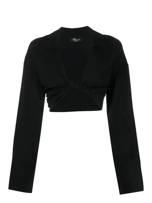 Blumarine Twist-detail Cropped Top - Black