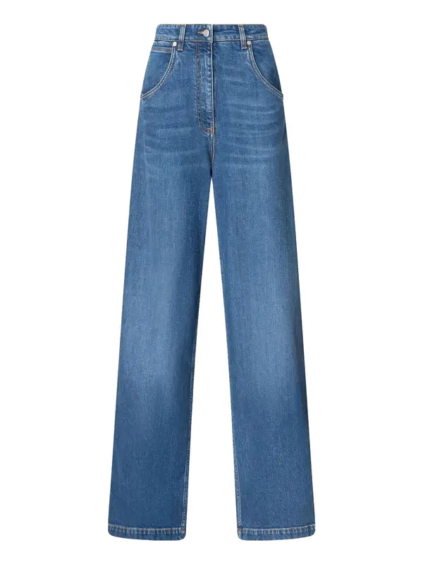 Etro Logo Appliqué Wide-leg Jeans - Blue